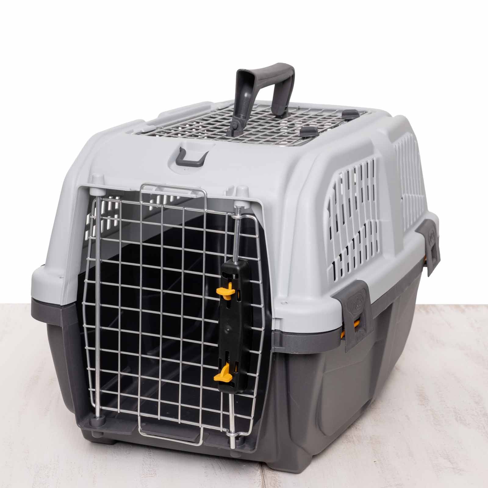 Transportbox grau OPEN mit Gitter oben